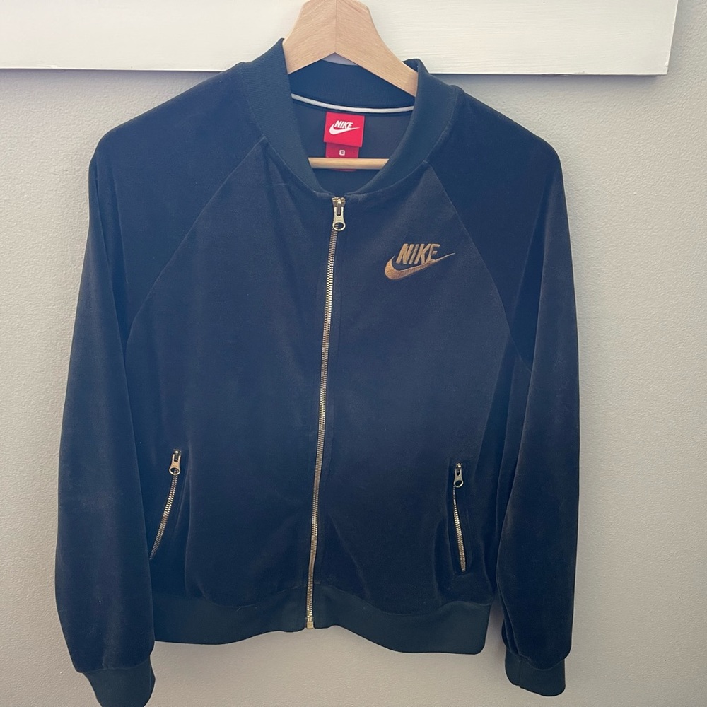 Olive Green And Gold Nike Velour Jacket - Gem